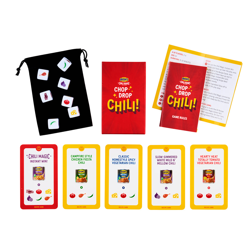 Chop. Drop. Chili! Card and Dice Game – Shop.BushBeans.com